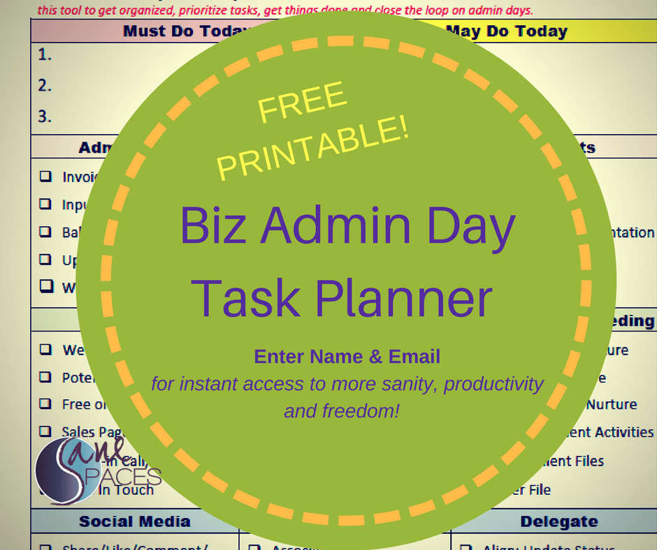 Business Admin Task Checklist Printable, Get Focused and Productive